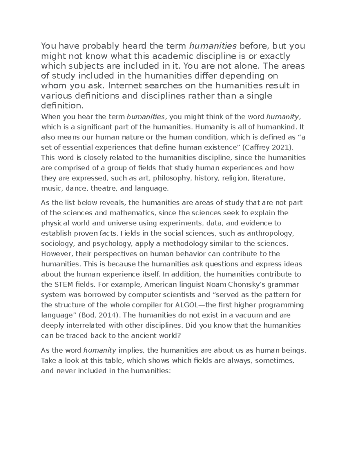 Module 1 intro - Lecture notes about humanity - You have probably heard ...