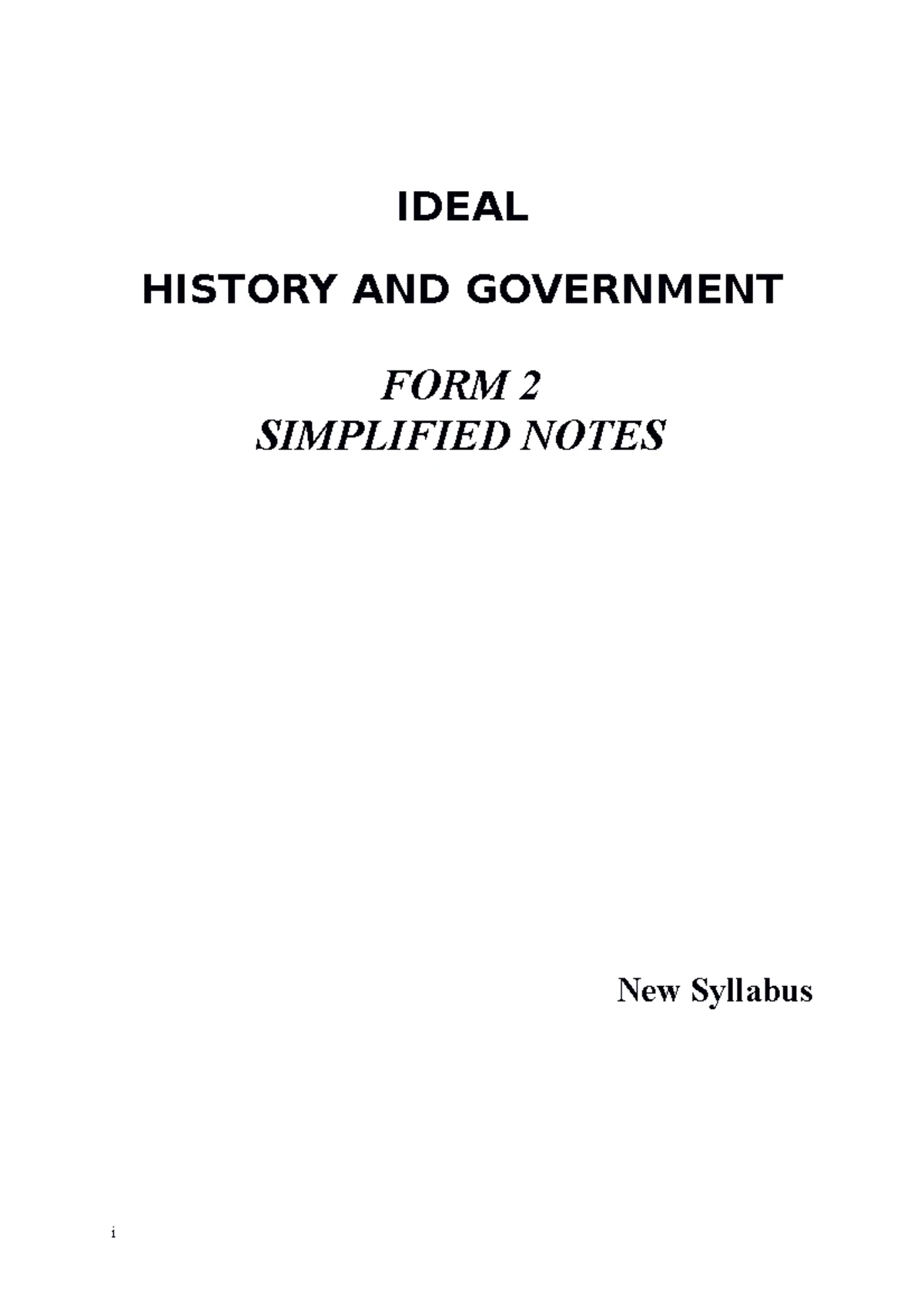 History FORM 3 Notes - History and Government for form 3 Hallo. Welcome ...