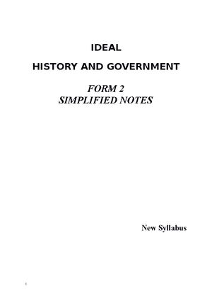 History FORM 3 Notes - History and Government for form 3 Hallo. Welcome ...