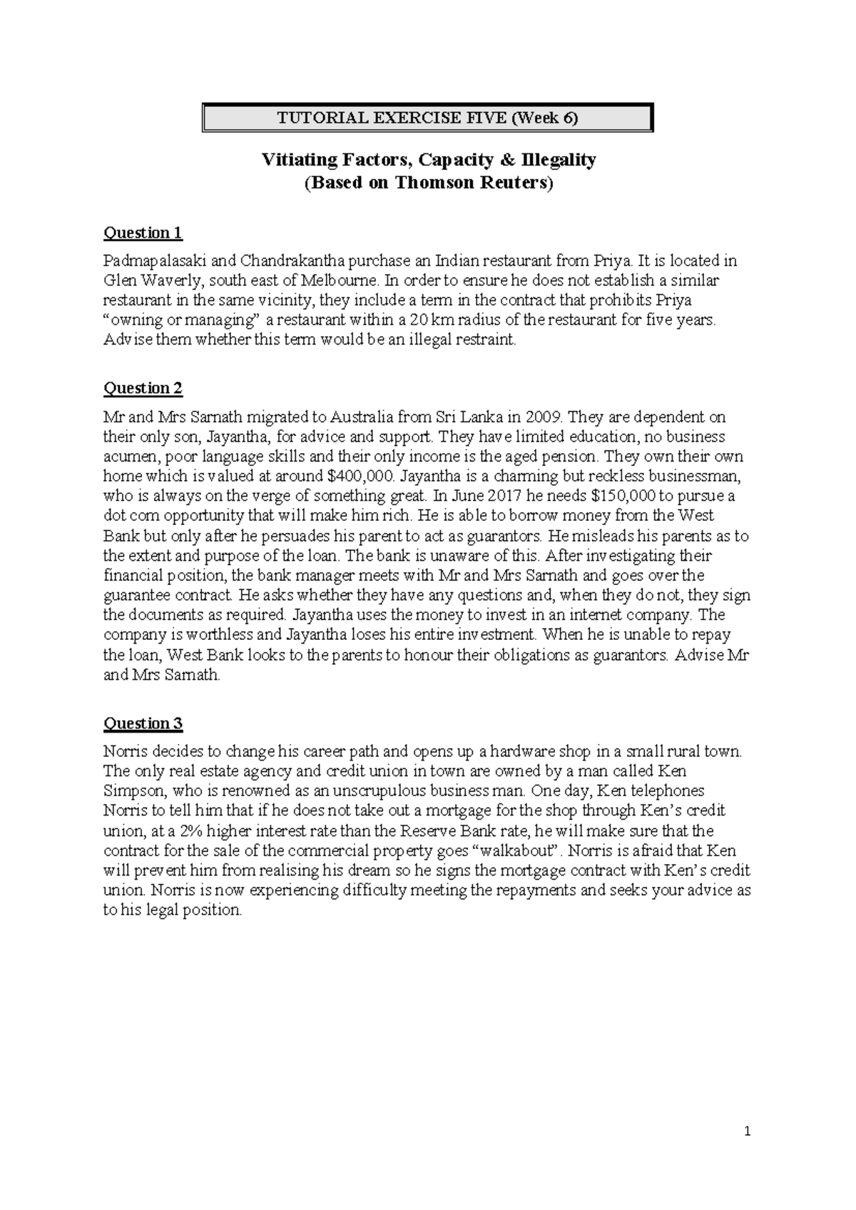 2021 Tutorial Exercise 5 (Week 6): Vitiating Factors & Capacity Issues ...