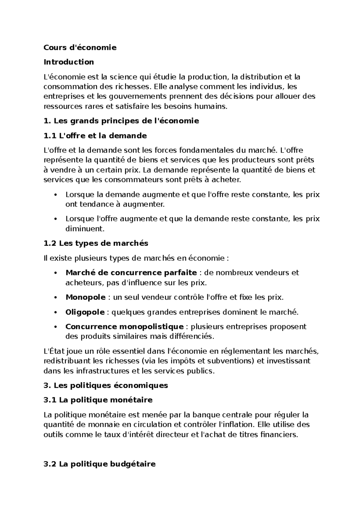Economie 2 - Cours d'économie Introduction L'économie est la science ...