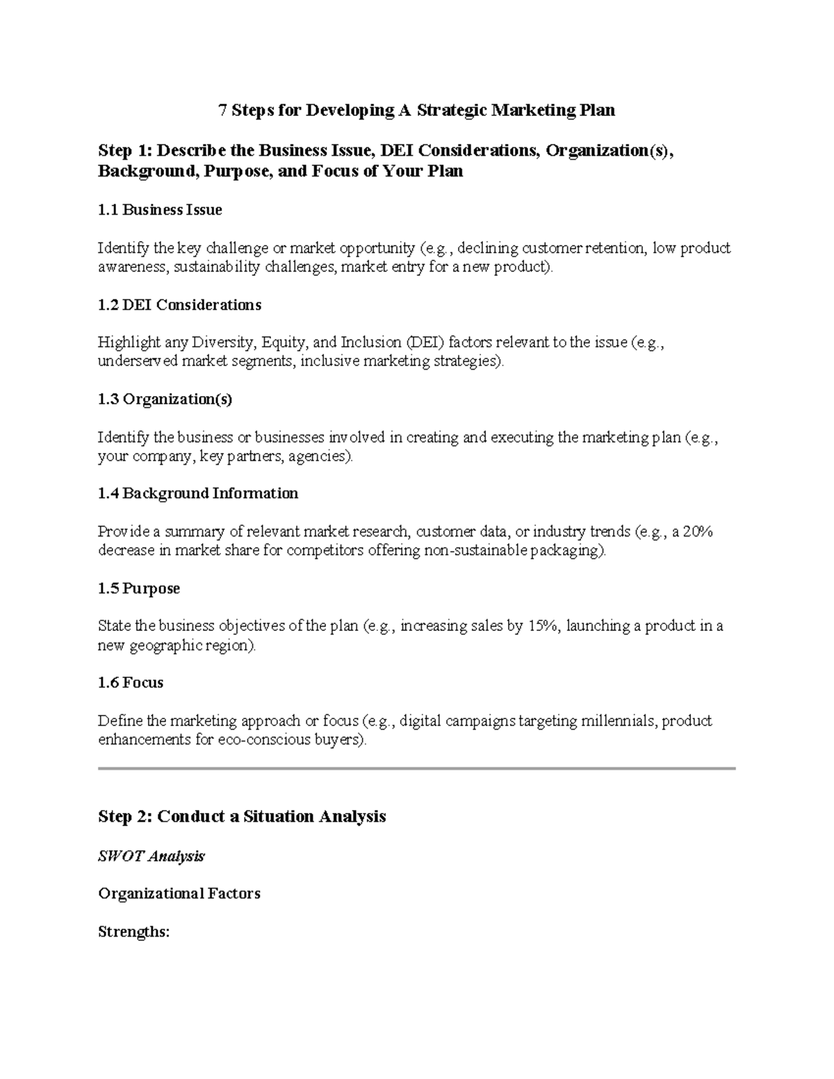 7 Steps to Create a Strategic Marketing Plan: Key Insights & Actions ...