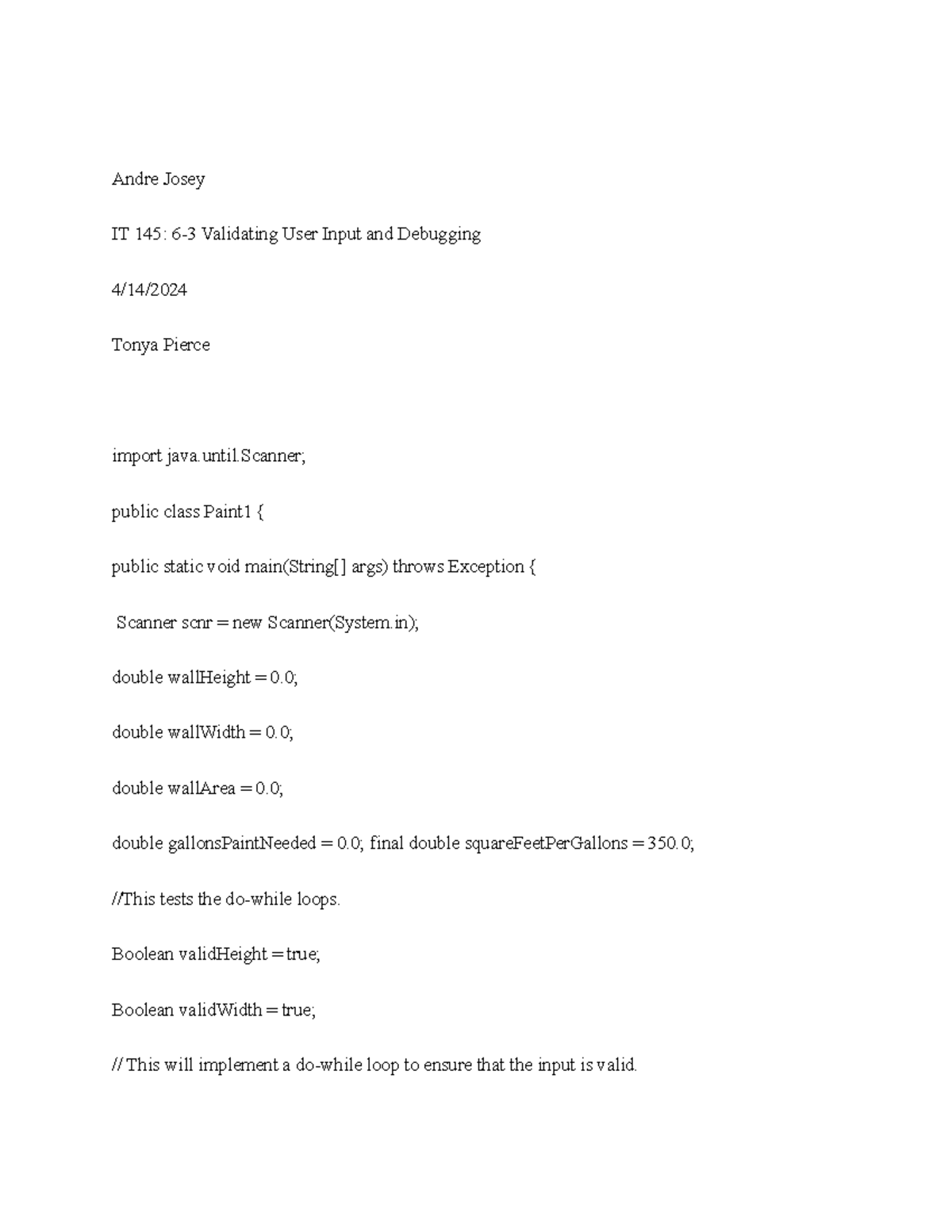 IT 145: 6-3 Validating User Input & Debugging Techniques - Studocu
