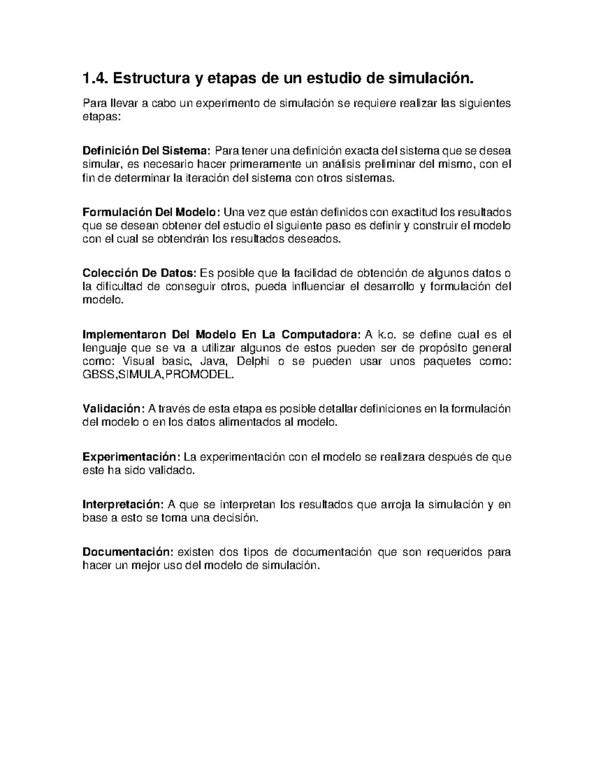 1.3 Metodología de la simulación - 1 Metodología de la simulación ...