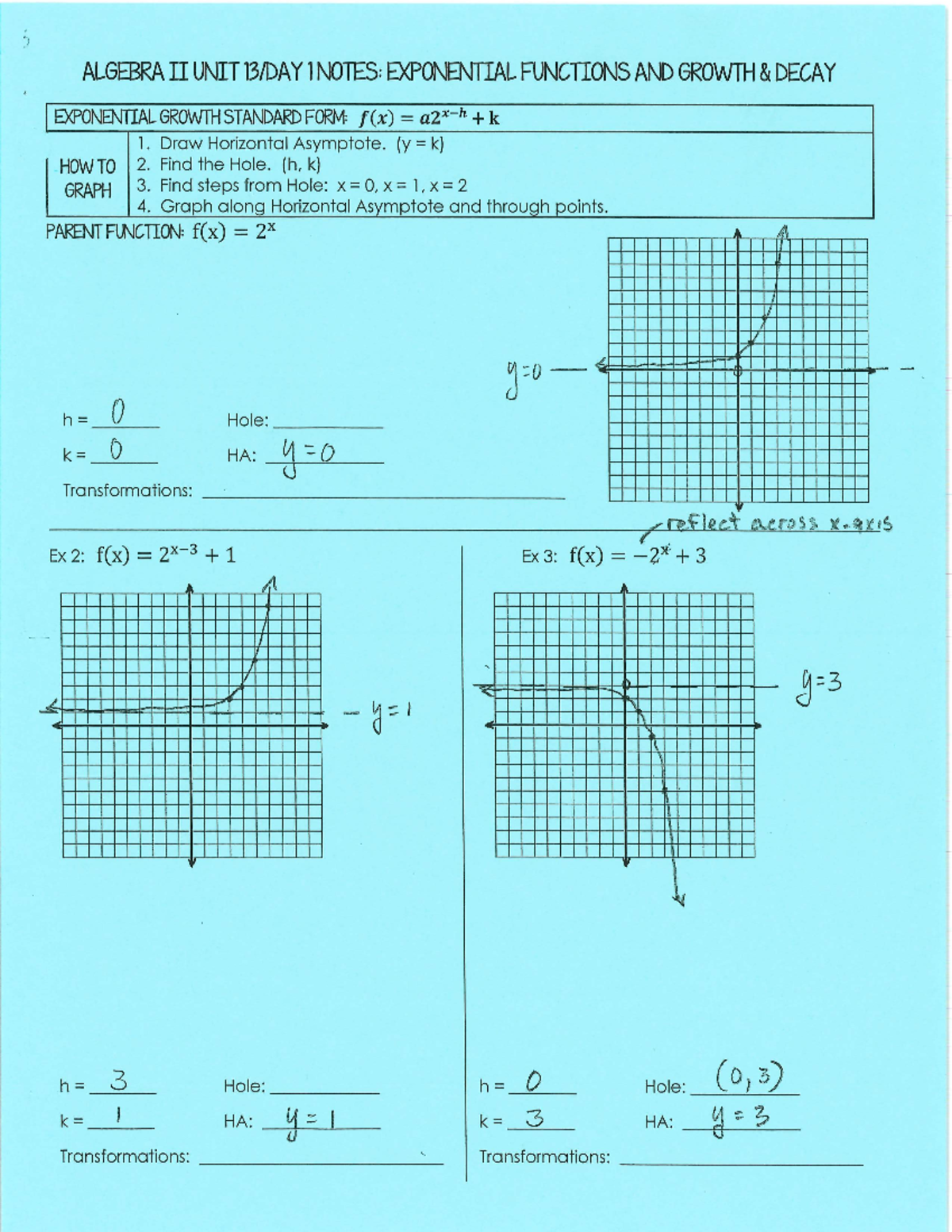 13.1 Exponential Growth and Decay Notes KEY - Studocu
