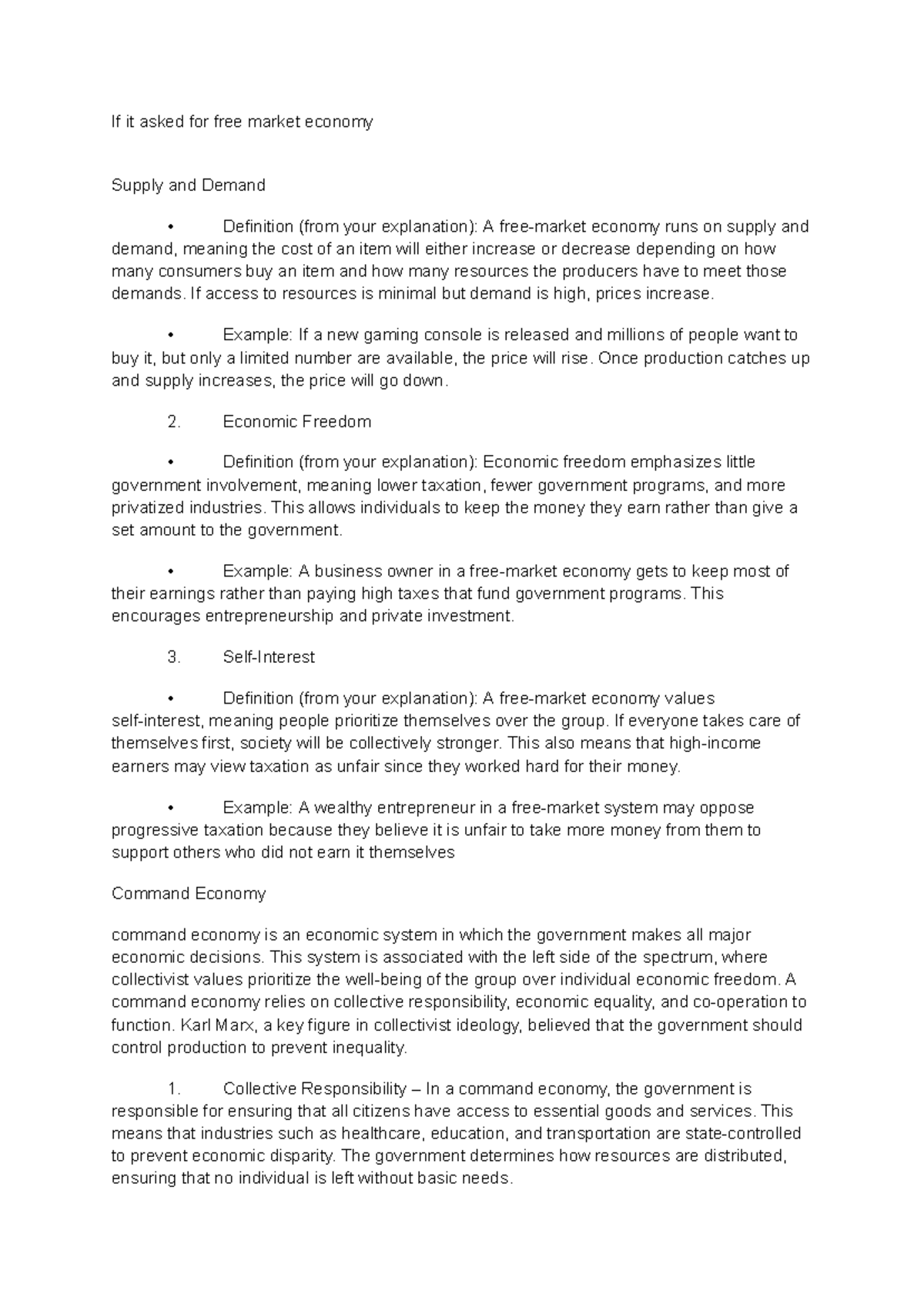 Social 30-2: Supply and Demand vs. Economic Systems Notes - Studocu