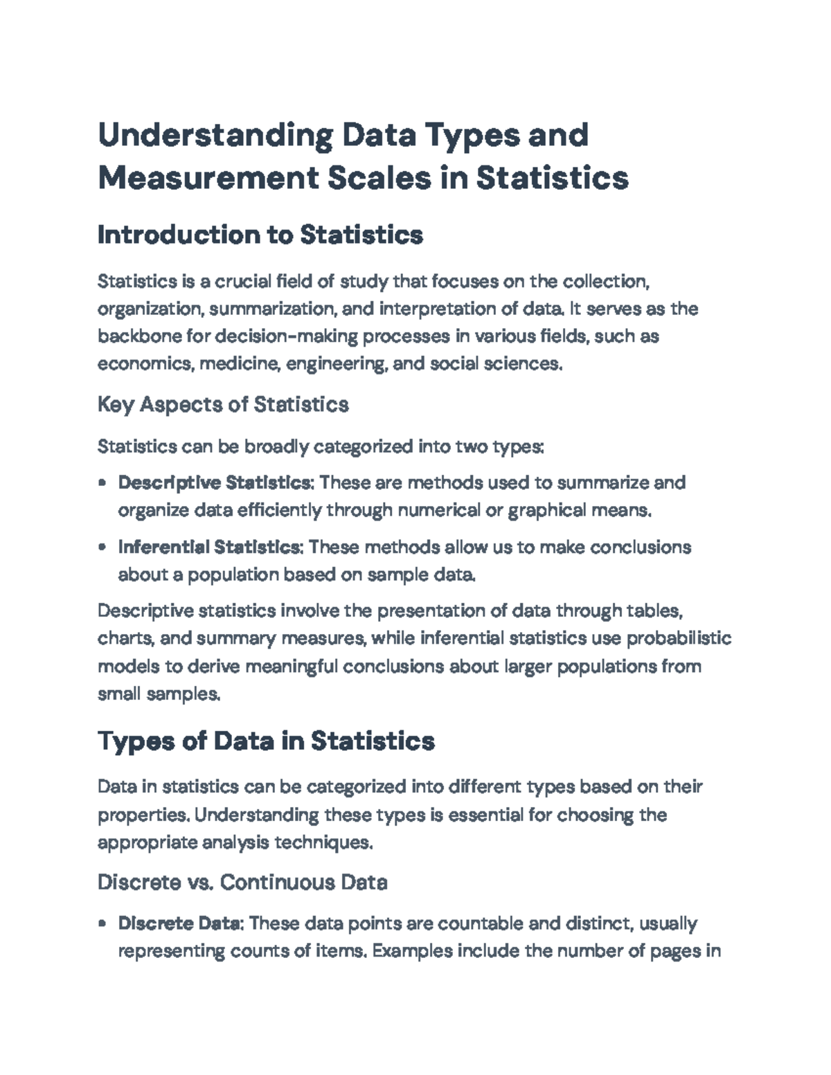 Understanding Data Types and Measurement Scales in Statistics ...