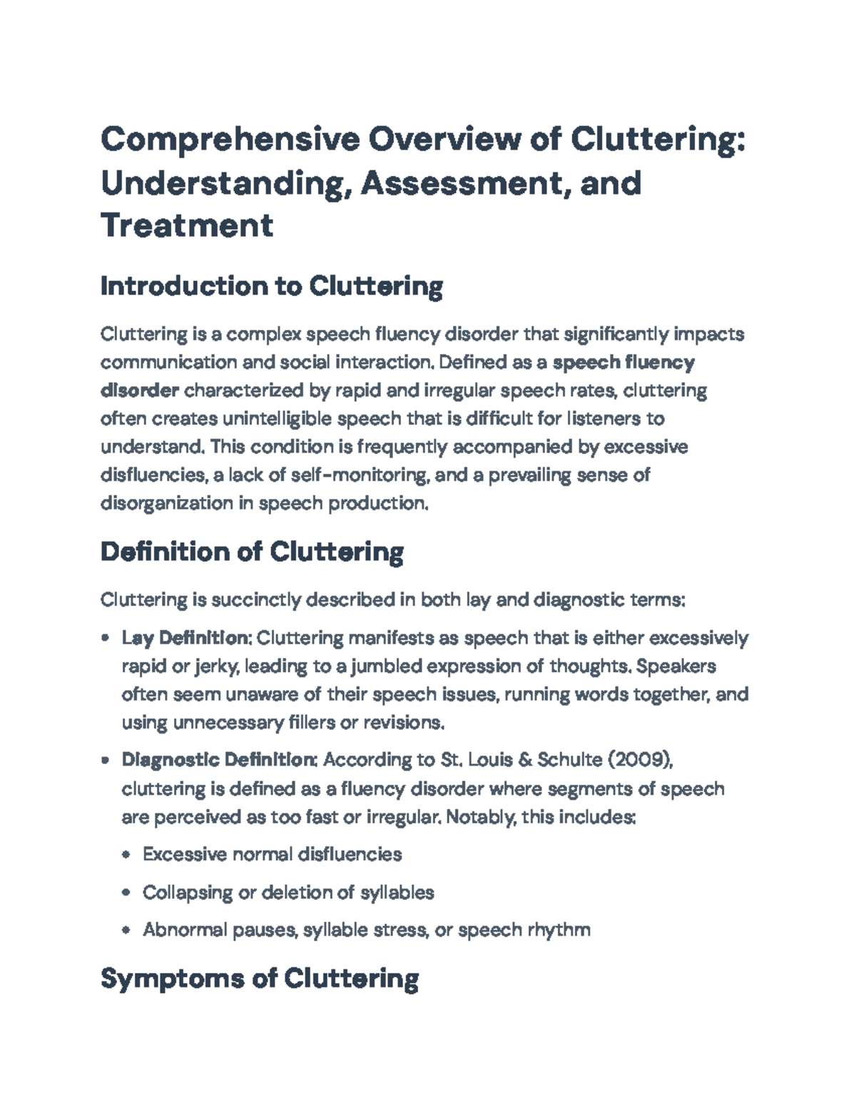 Comprehensive Guide to Cluttering: Assessment and Treatment Strategies ...