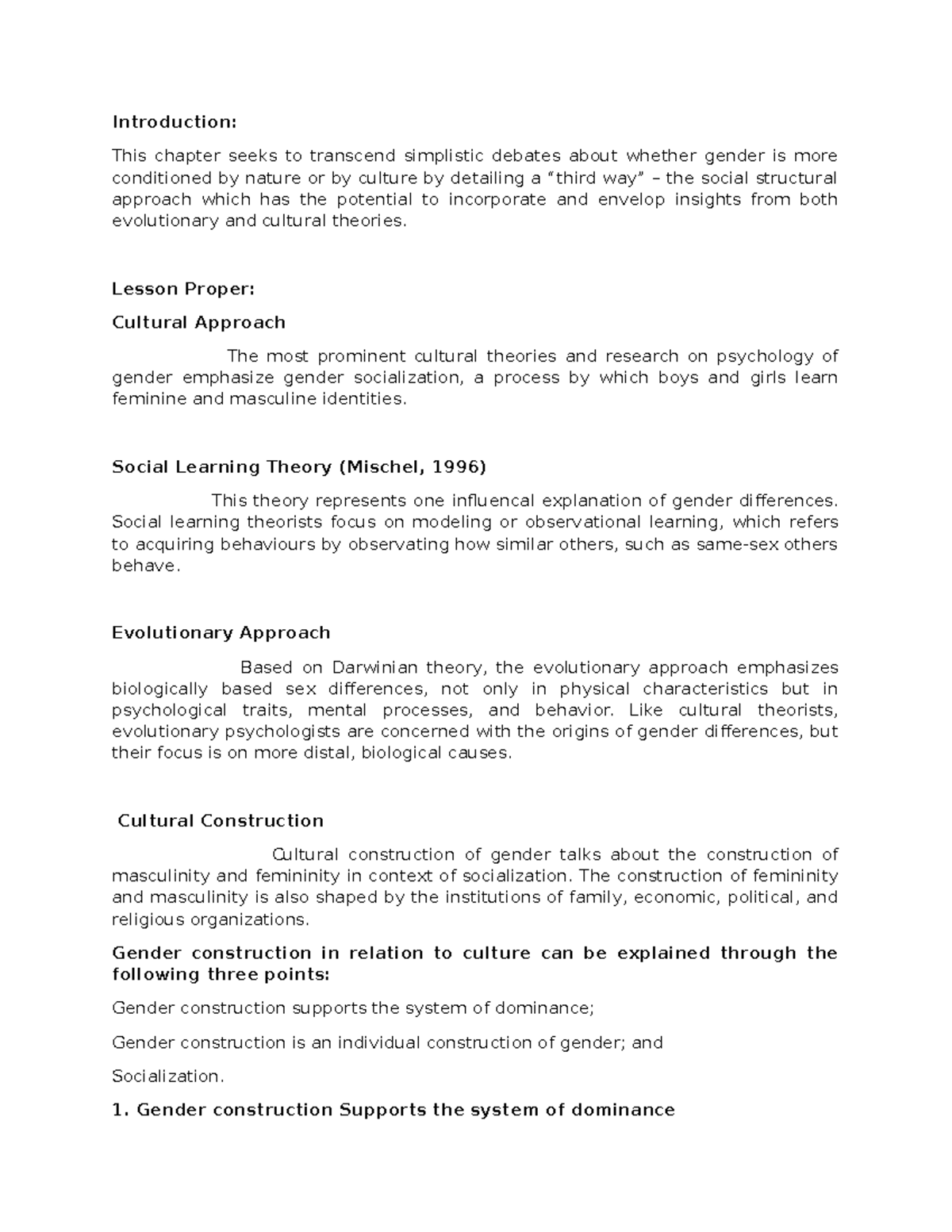 WR Gen Soc Understanding Gender social and cultural Constructions 1 ...