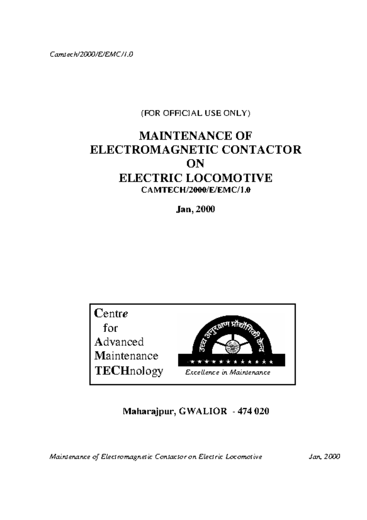 Maintenance of Electromagnetic Contactors in Electric Locomotives ...