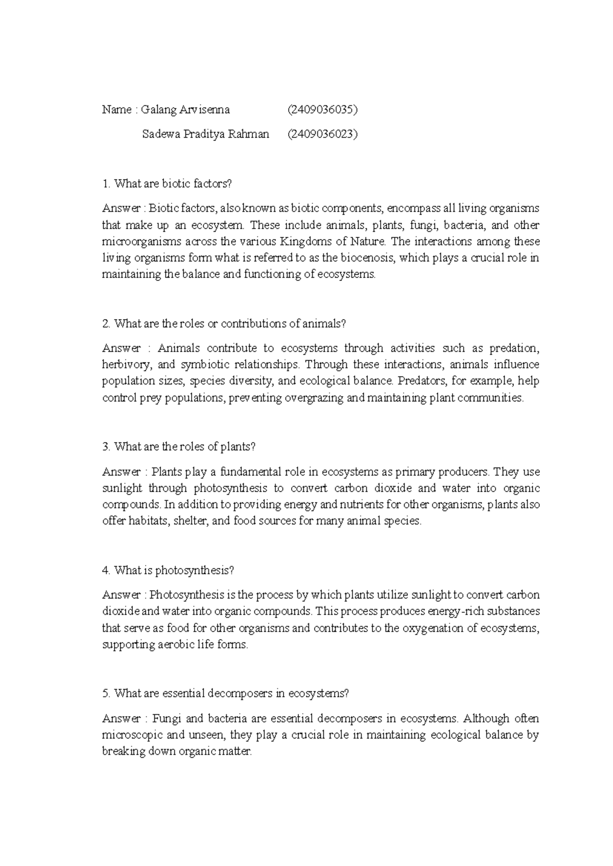 Biotic Factors in Ecosystems: Key Roles and Classifications (2409036035 ...