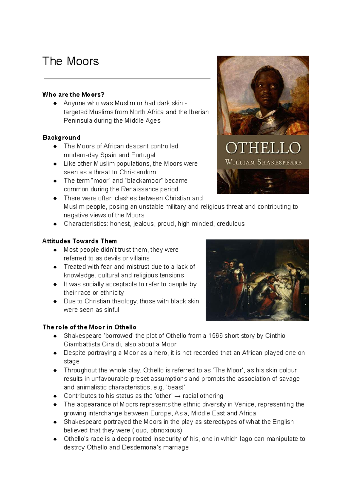 Othello Context: Understanding the Moors in Renaissance Literature ...