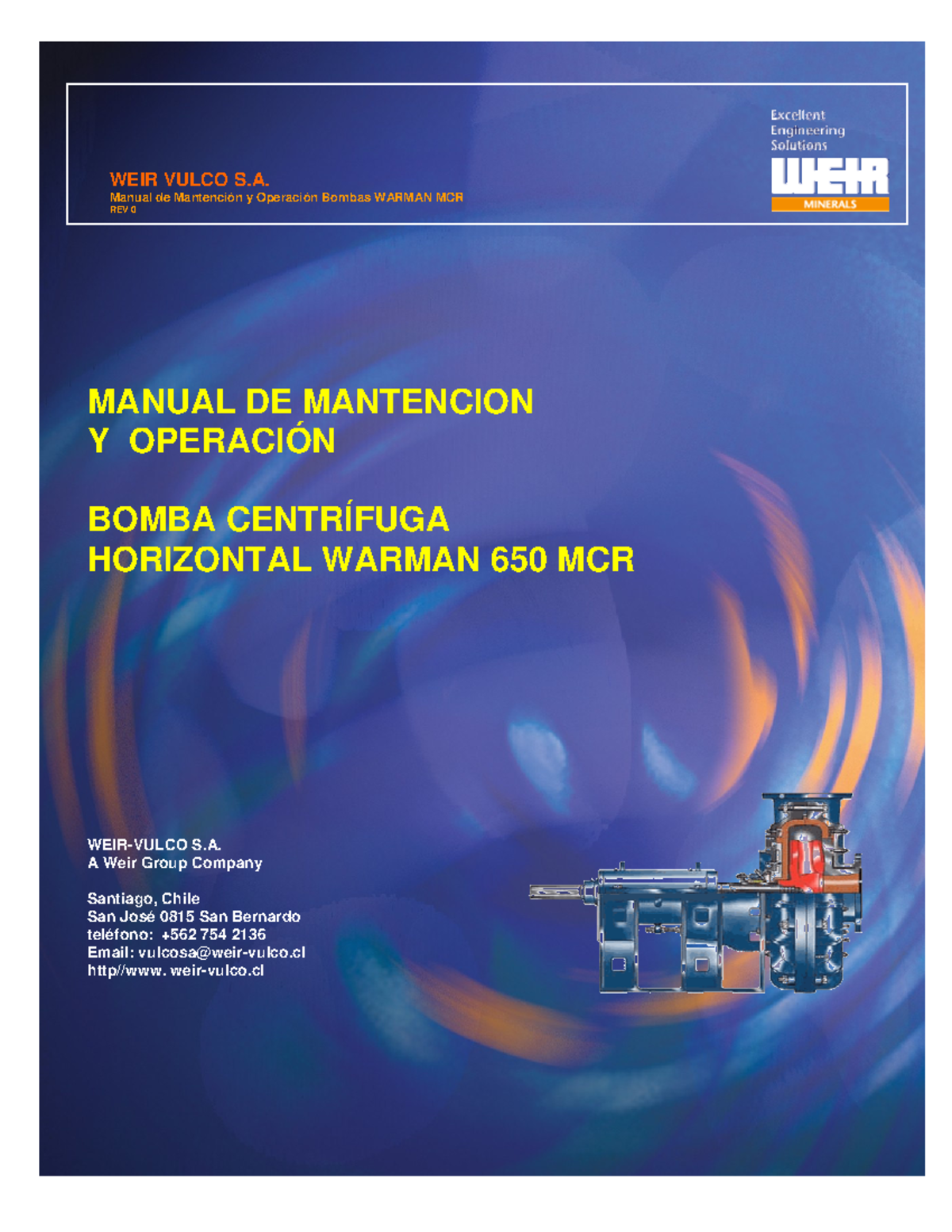 Manual de Mantención y Operación de Bombas WARMAN MCR 650 - Studocu