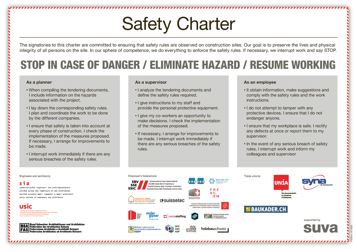 Safety Charter for Construction Sites: Commitment to Safety Rules - Studocu