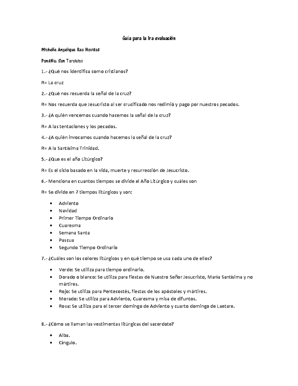 Guia 1ra evaluacion completa - Guía para la 1ra evaluación Michelle ...