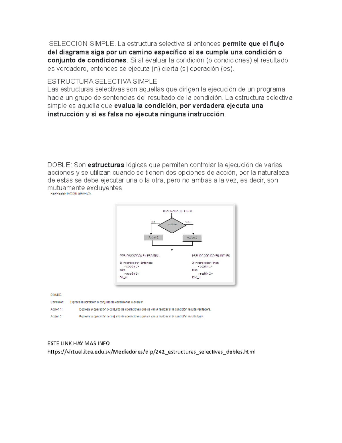Estructuras selectiva simple doble y mutilple - SELECCION SIMPLE. La ...