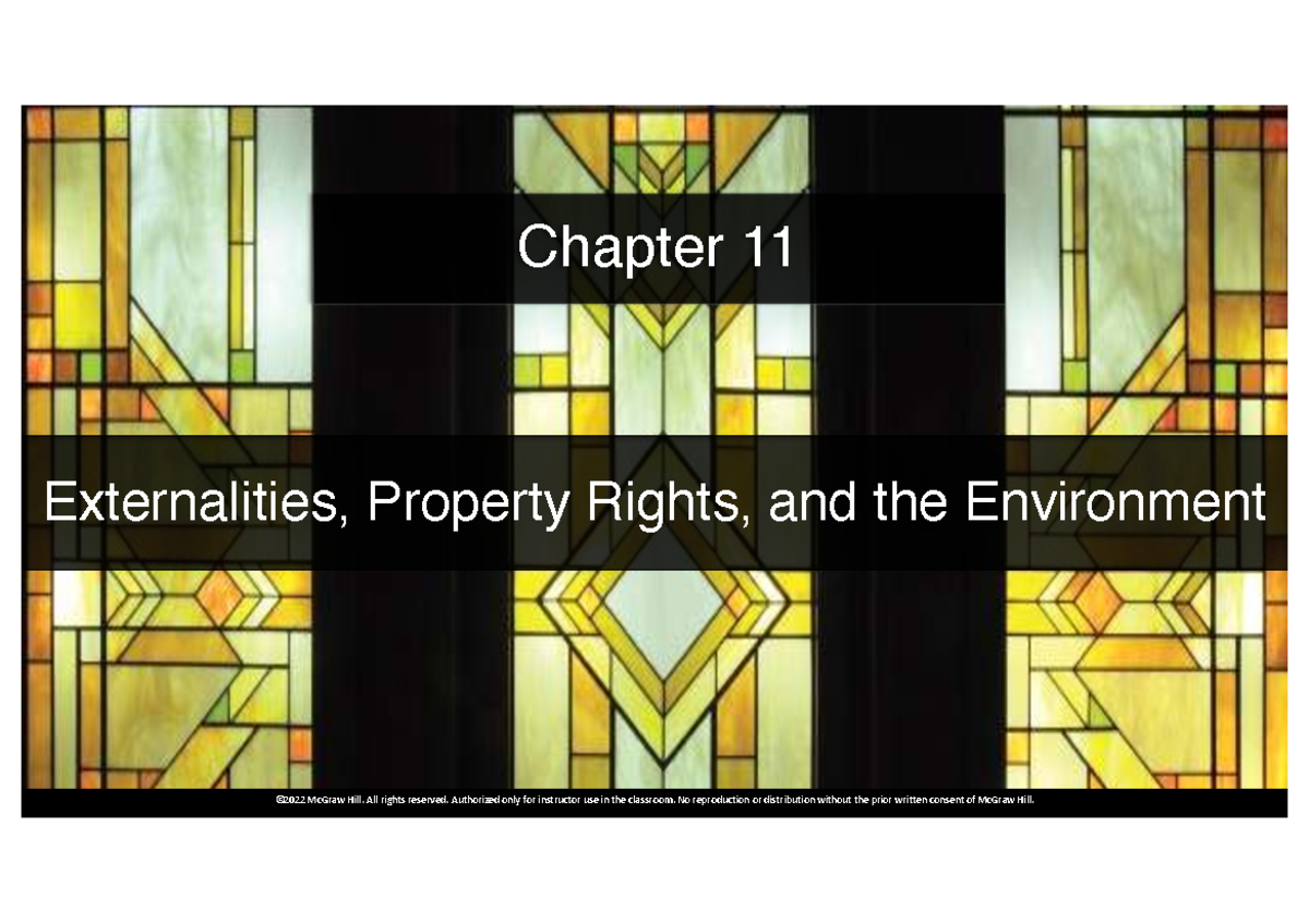 Frank 8e Chapter 11: Externalities, Property Rights & Environment - Studocu