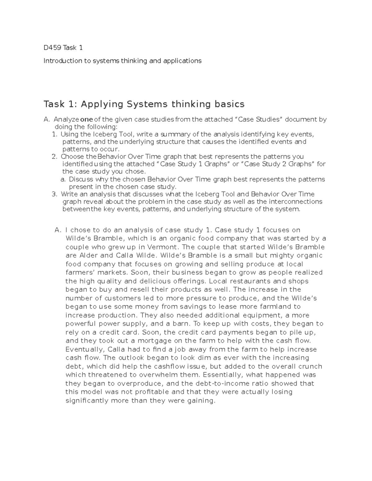 D459 Task 1: Analyzing Bramble's Growth Challenges Using Systems Thinking - Studocu