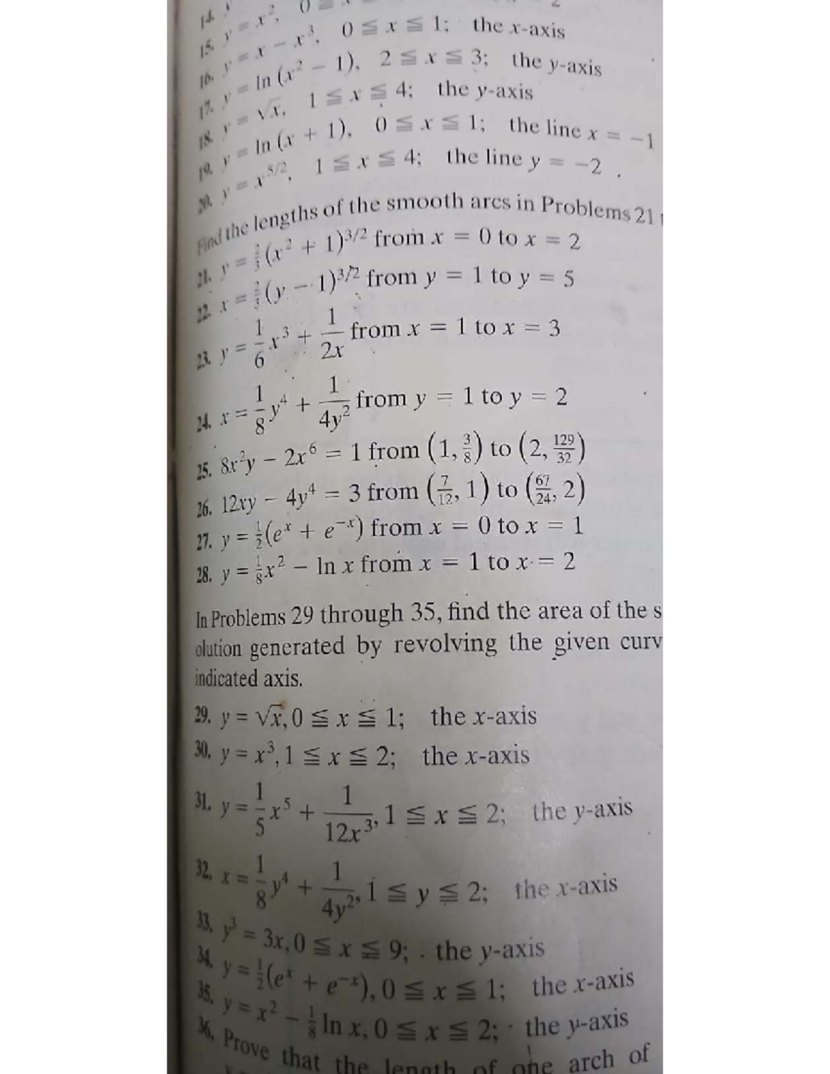 Calculus 2: Problem Set on Arc Length and Area of Revolution - Studocu