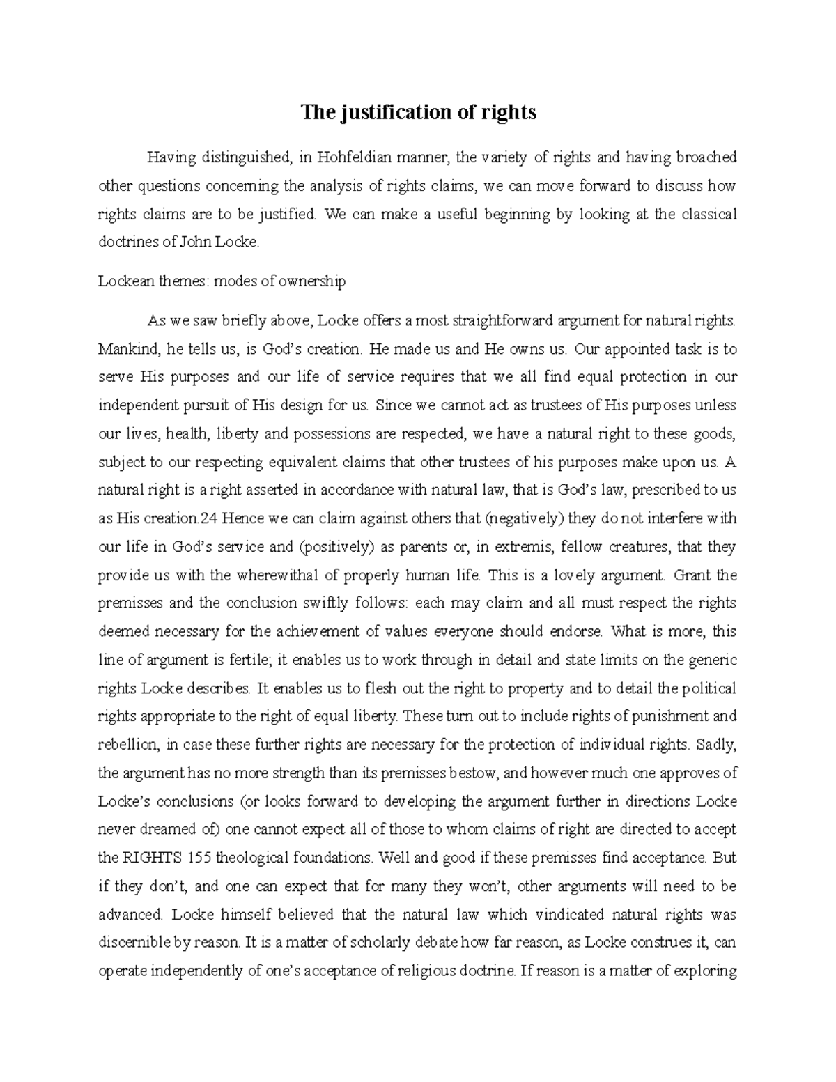 The justification of rights - The justification of rights Having ...