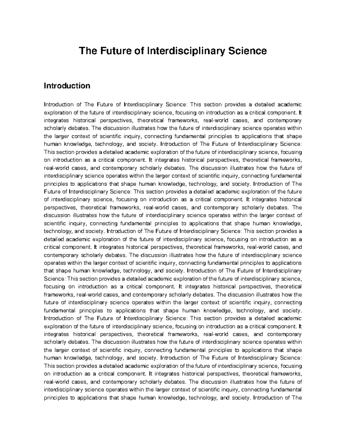 The Future of Interdisciplinary Science: An In-Depth Exploration - Studocu