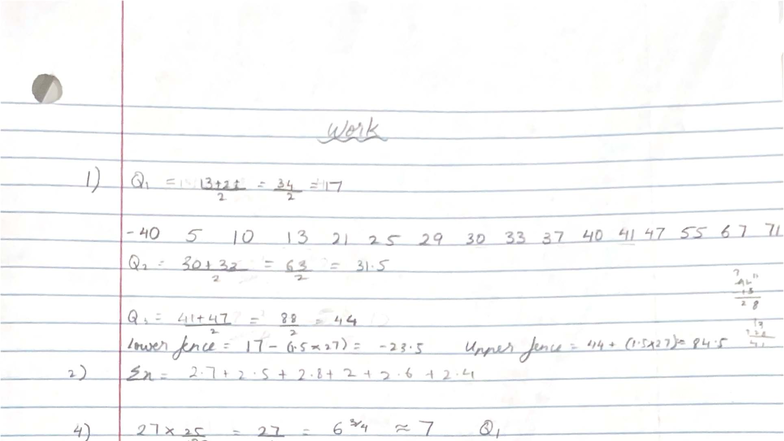 Statistical Calculations for Work 1: Q & Variance Analysis - Studocu