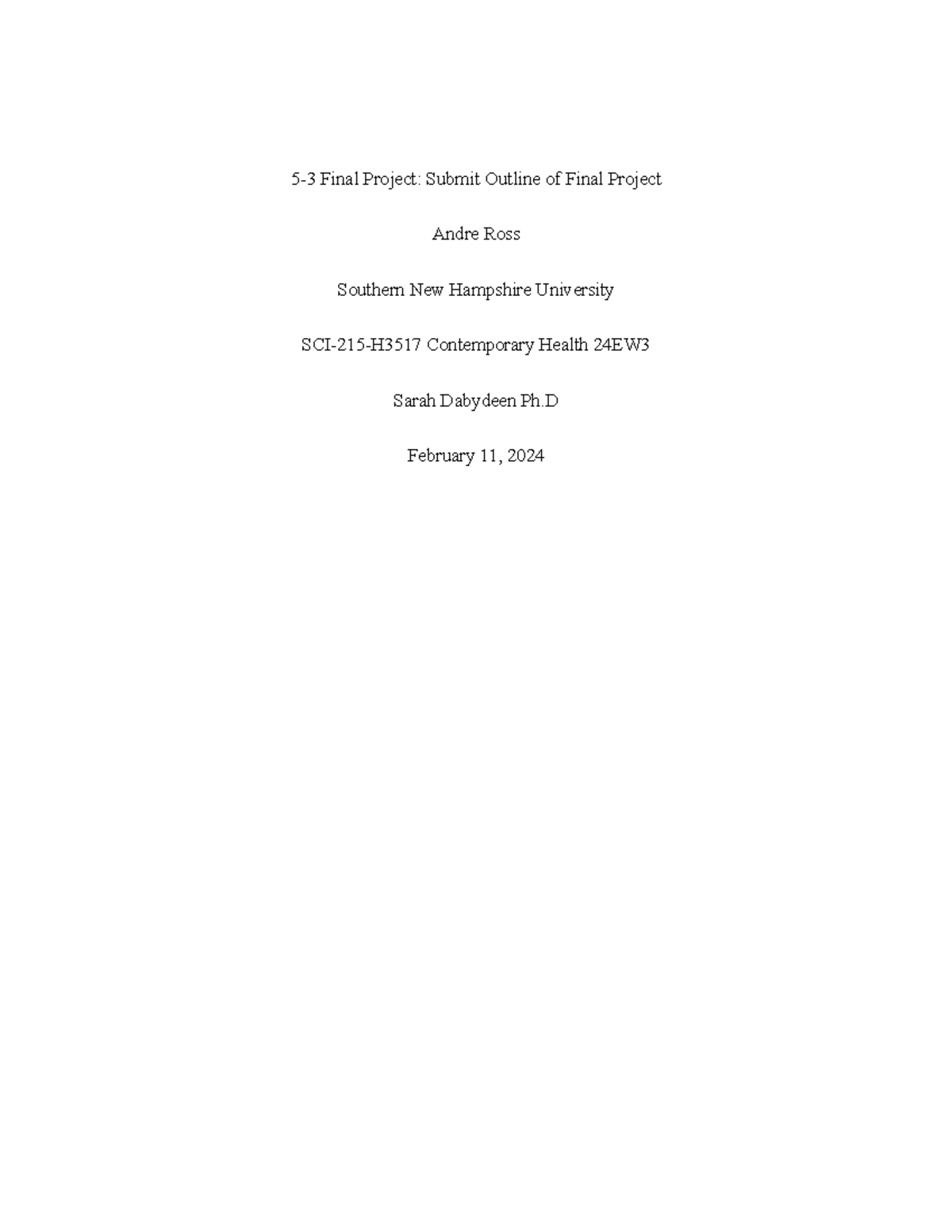 5-3 Final Project: Submit Rough Draft for Final Project - 5-3 Final ...