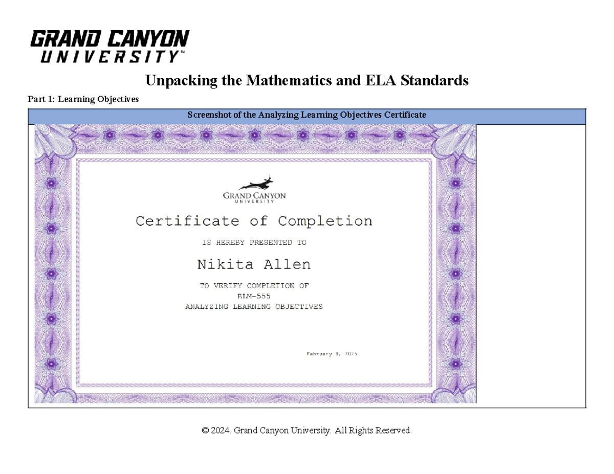 ELM 211 RS T2 Unpacking Math and ELA Standards for Lesson Planning ...
