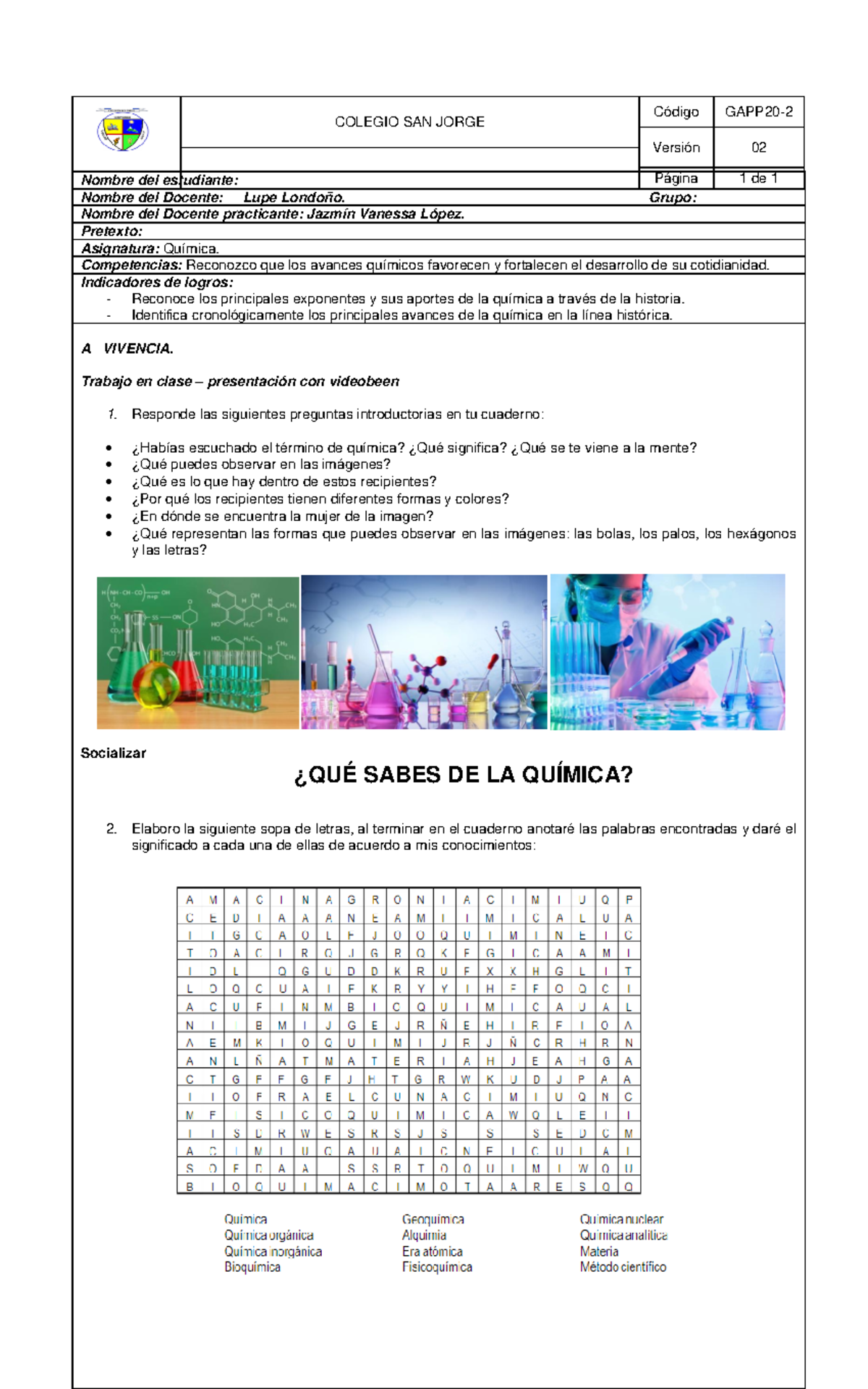 Guía de Historia de la Química para Grado 6 - GAPP20 - Studocu