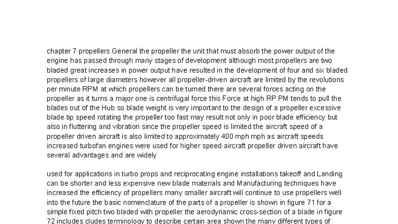 Chapter 7: Propellers - Understanding Design and Function (A&P) - Studocu