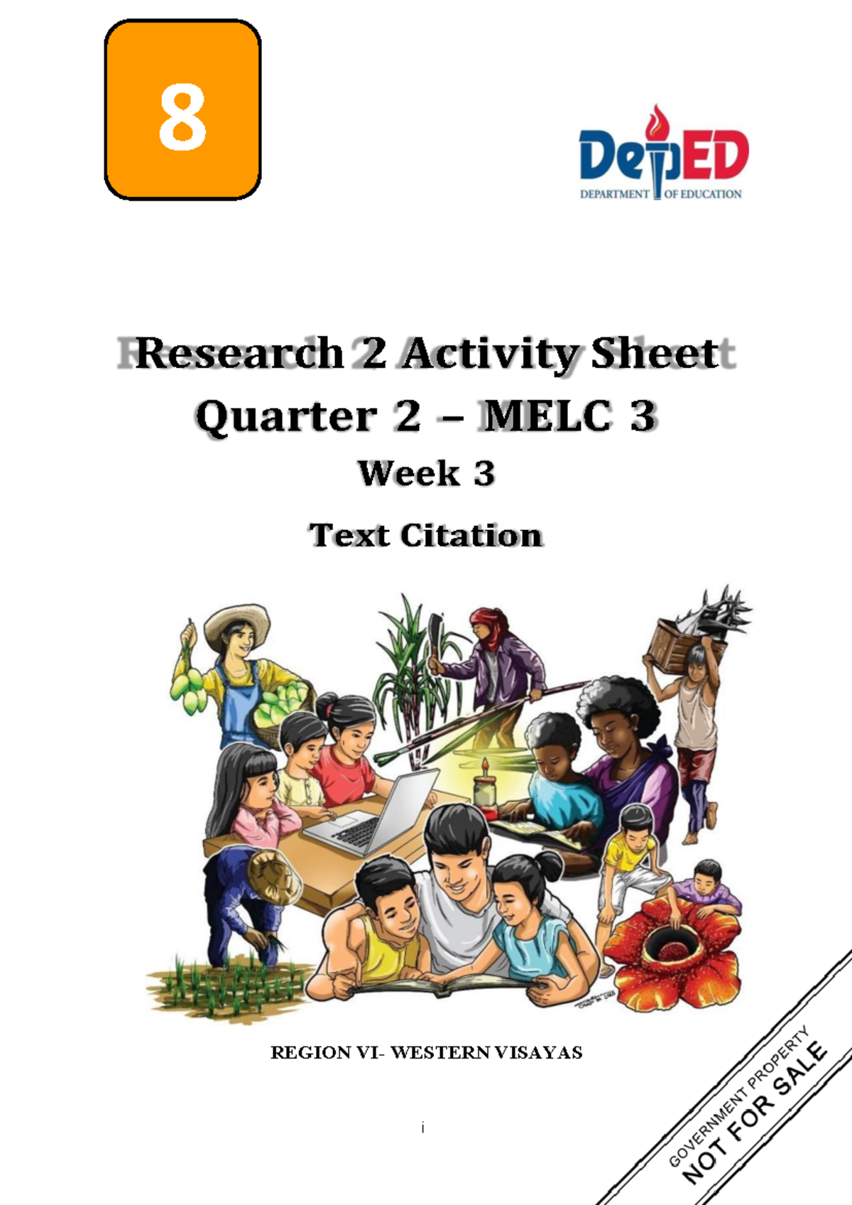Research 2 Activity Sheet No. 3: Text Citation Guide for Grade 8 MELC 2 ...