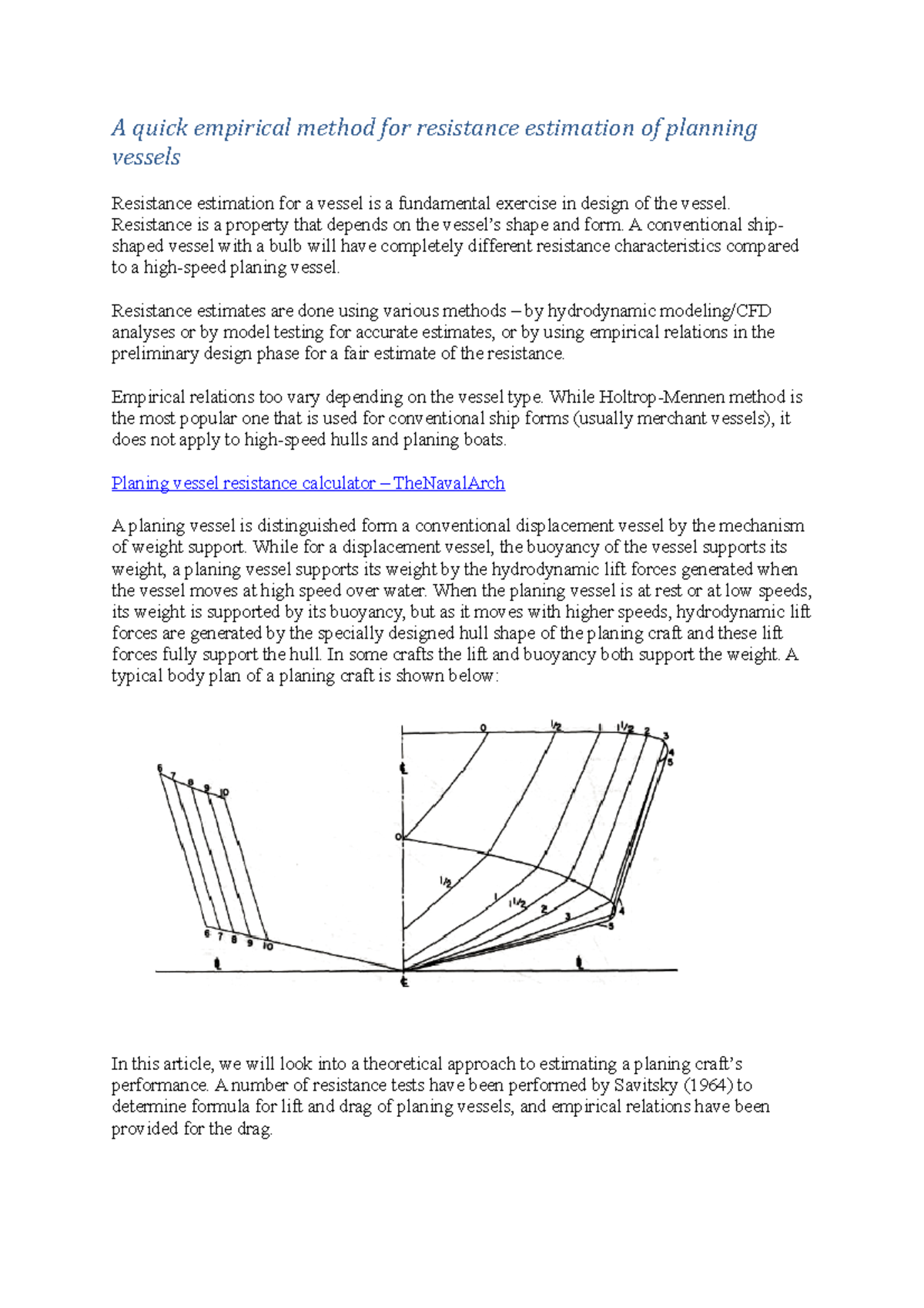Quick Empirical Resistance Estimation for Planning Vessels Analysis ...