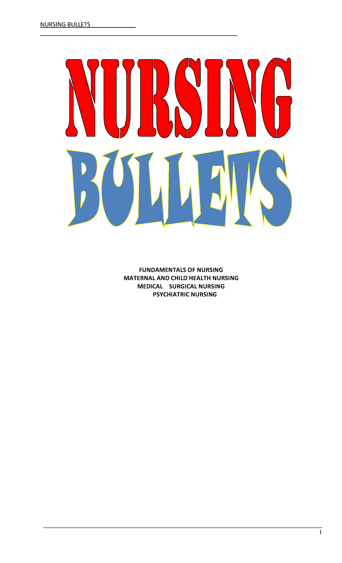 NURS 101: Comprehensive Nursing Bullets for Maternal and Child Health ...