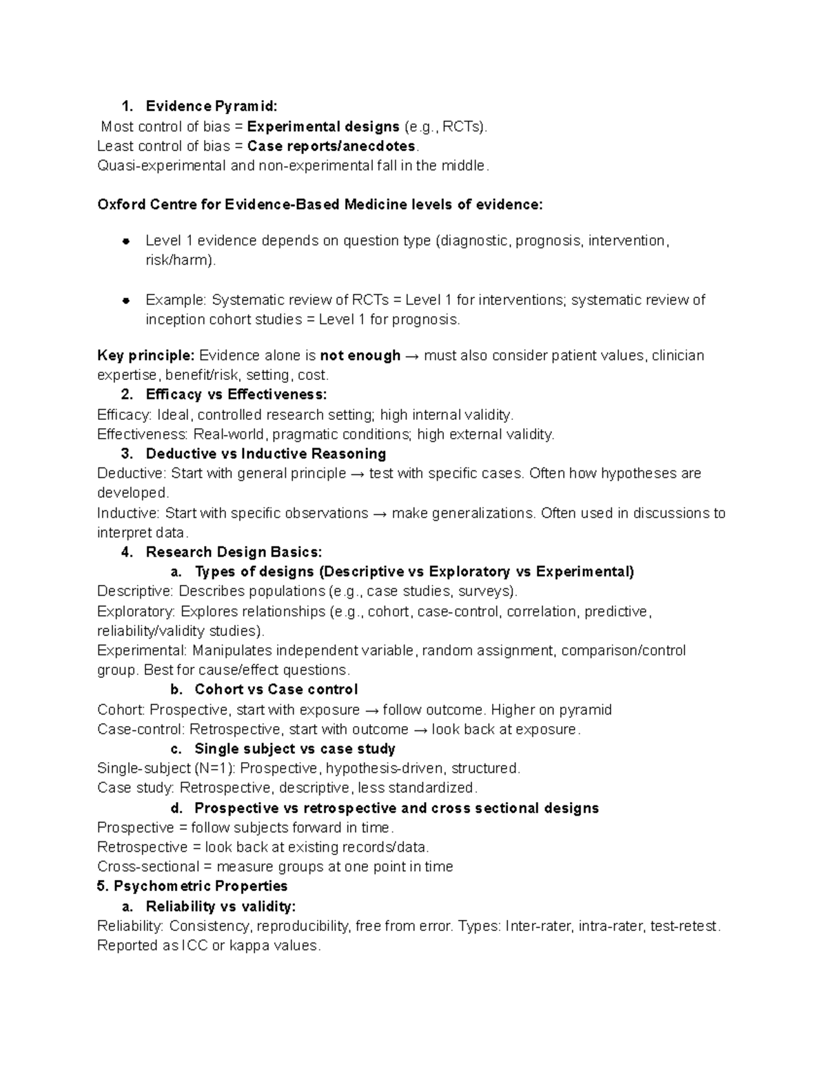 EBP 101 Exam 1 Study Guide: Key Concepts in Evidence-Based Practice - Studocu