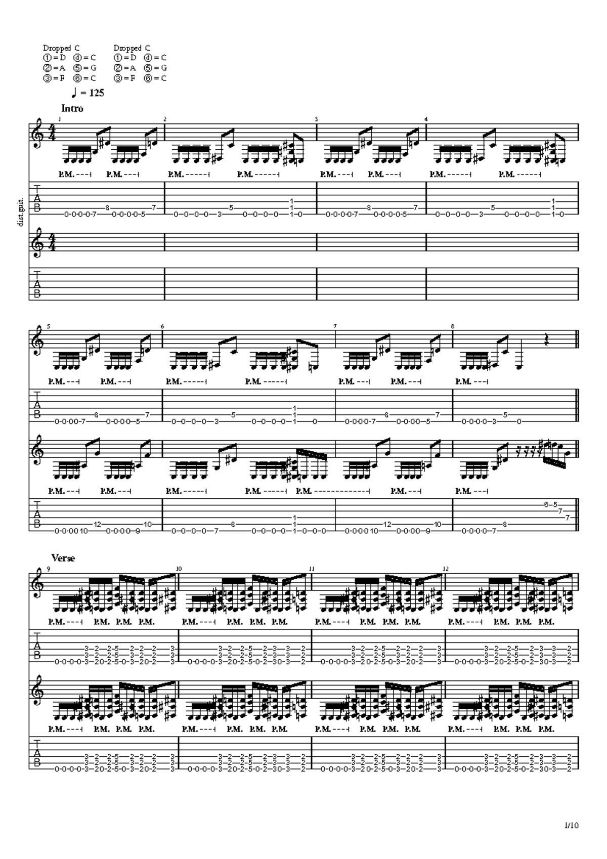 Dropped C 125 Intro to Dist. Guitar Class Notes - Studocu
