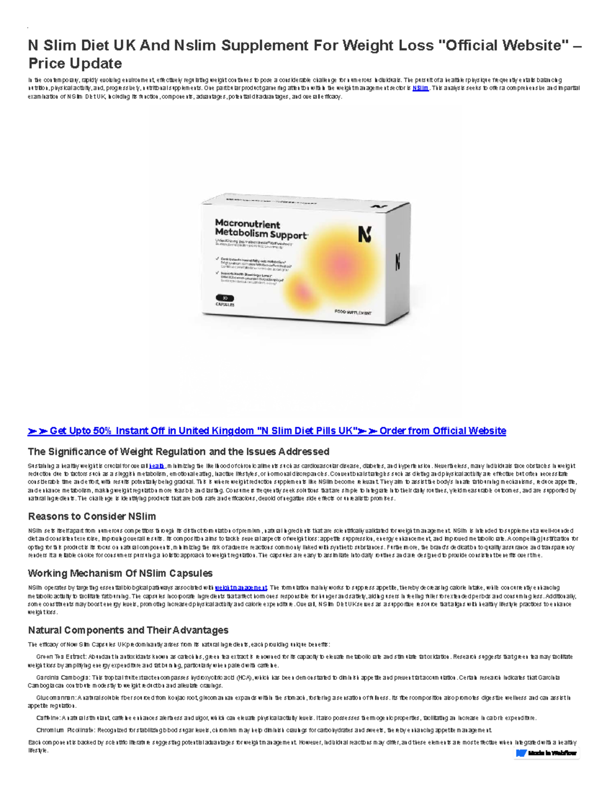 N Slim Diet UK: Comprehensive Review of NSlim Supplement for Weight ...