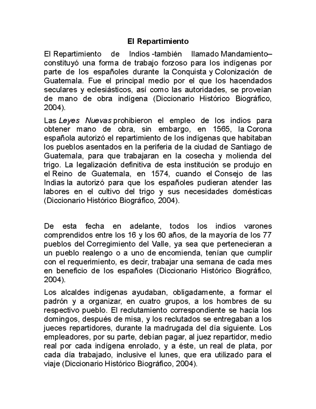 El repartimiento o mandamiento_ forma de trabajo forzado - El ...