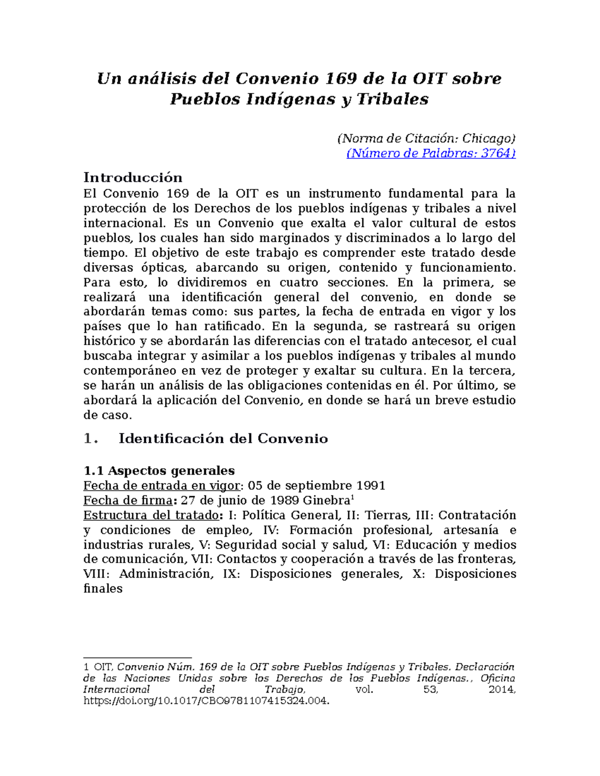 Análisis del Convenio 169 de la OIT sobre Pueblos Indígenas y Tribales ...