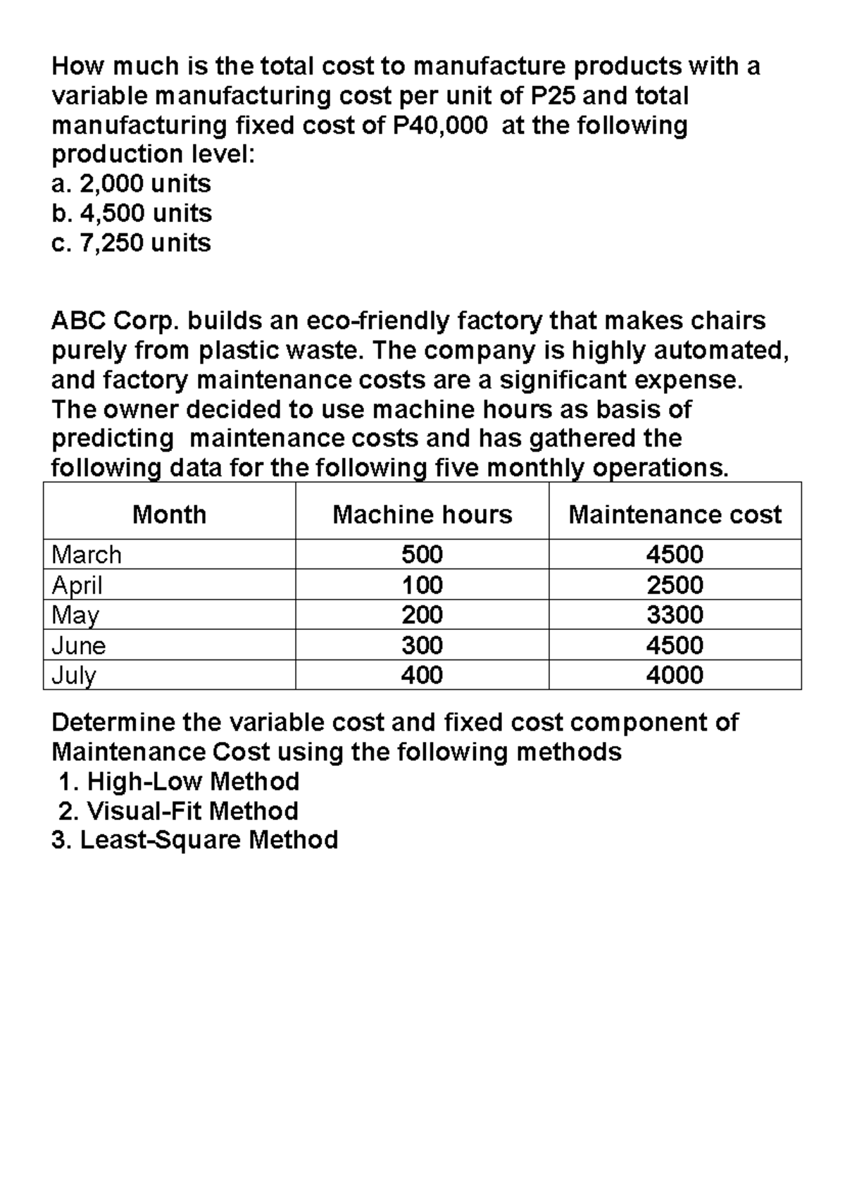Stratma - Manufacturing Cost Analysis: Variable & Fixed Costs - Studocu