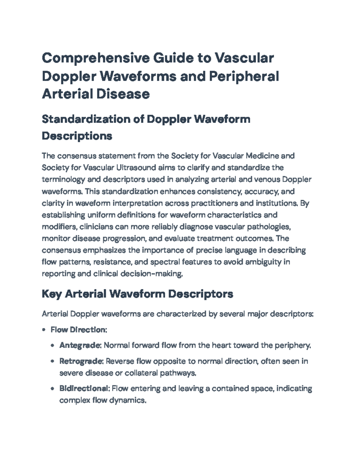 Comprehensive Guide to Vascular Doppler Waveforms & PAD Standardization ...
