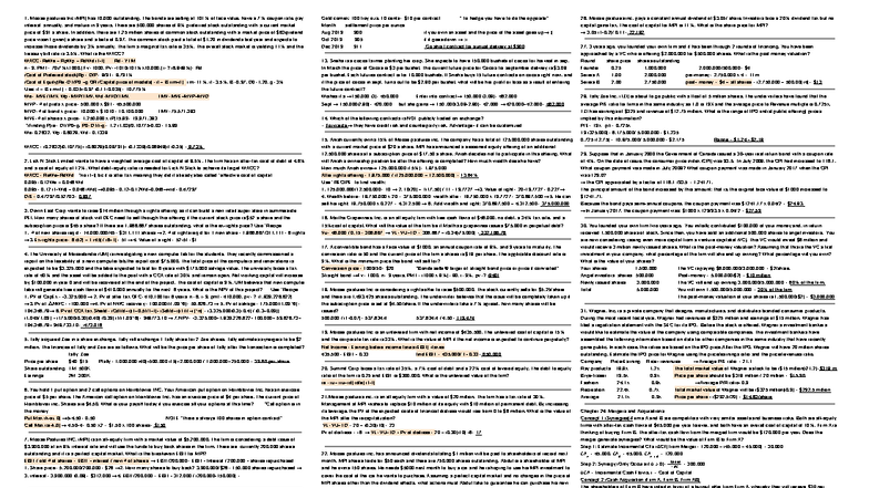Fin 401 - Midterm Exam Cheat Sheet for WACC & Valuation Concepts - Studocu