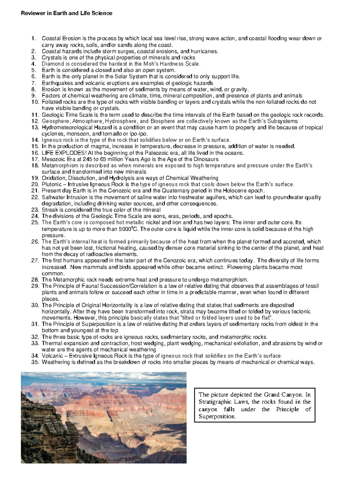 Reviewer in ELS - Coastal Erosion and Geologic Hazards Notes - Studocu