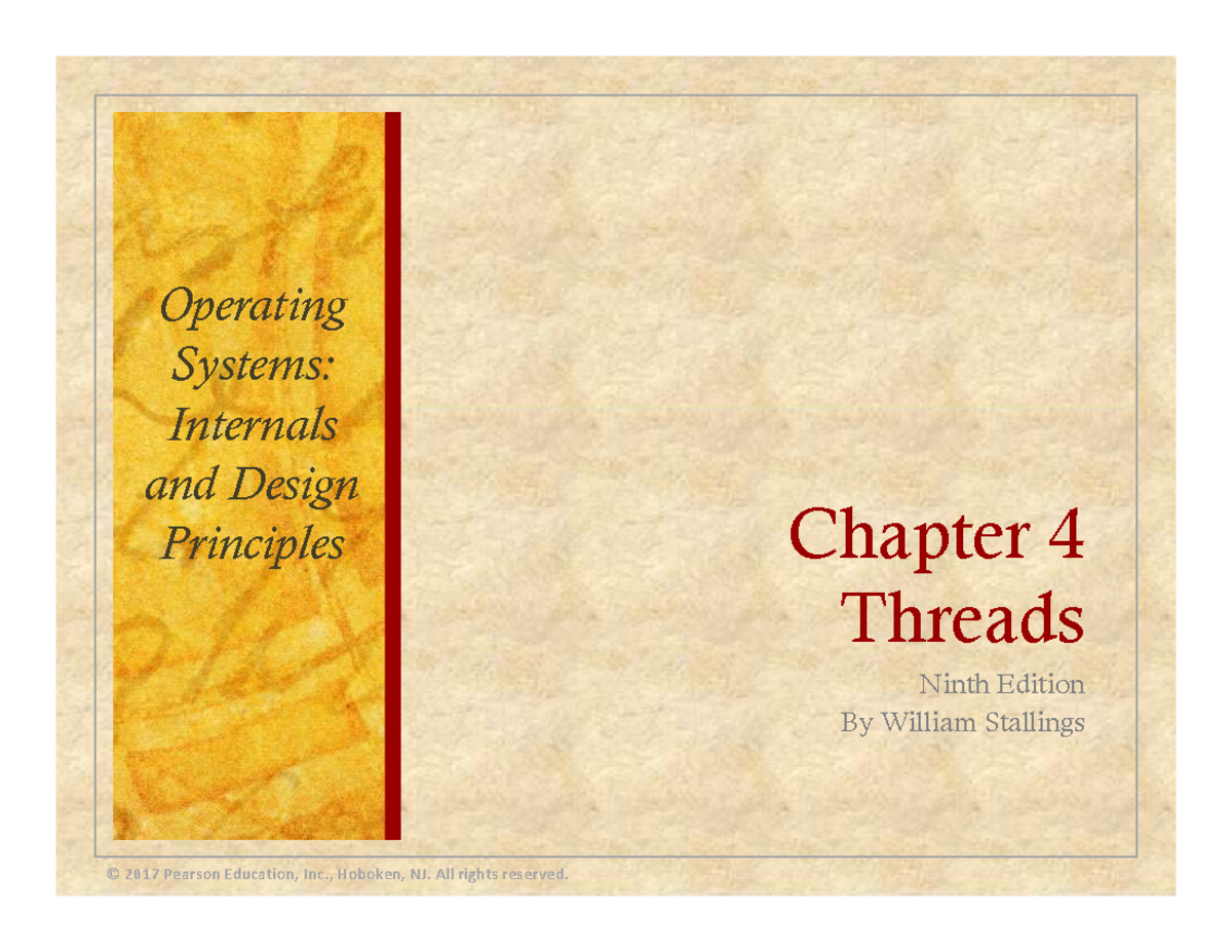 Chapter 4 - Intro of Thread - Chapter 4 Threads Ninth Edition By ...