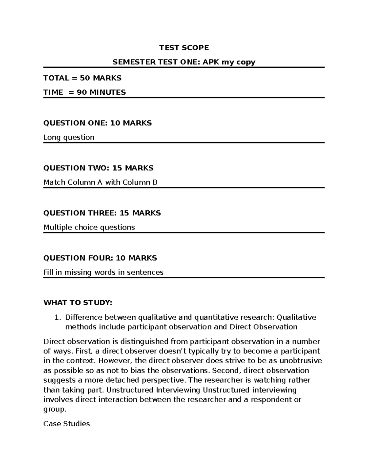 IPS Test Scope 2025: Semester Test One Overview and Study Guide - Studocu
