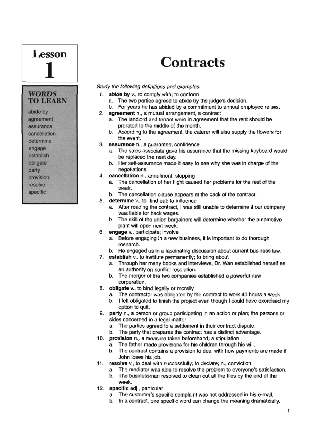 L1 Contracts - Essential Vocabulary and Practice for TOEIC - Studocu