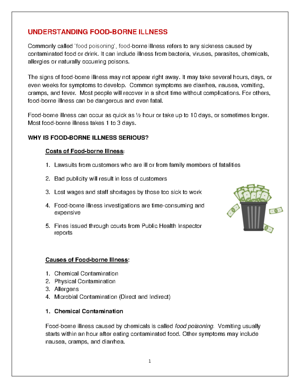 Module 4 - Understanding Foodborne Illness and Its Impacts - Studocu