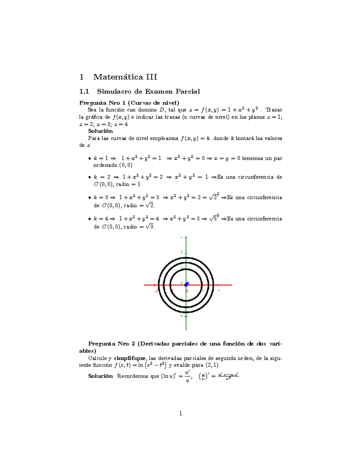 MATEMÁTICA III EC1: Simulacro de Examen Parcial y Soluciones - Studocu