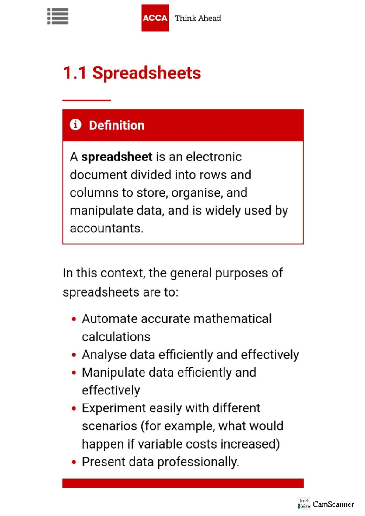 ACCA Spreadsheet Chapter 1: Features & Functions Overview - Studocu