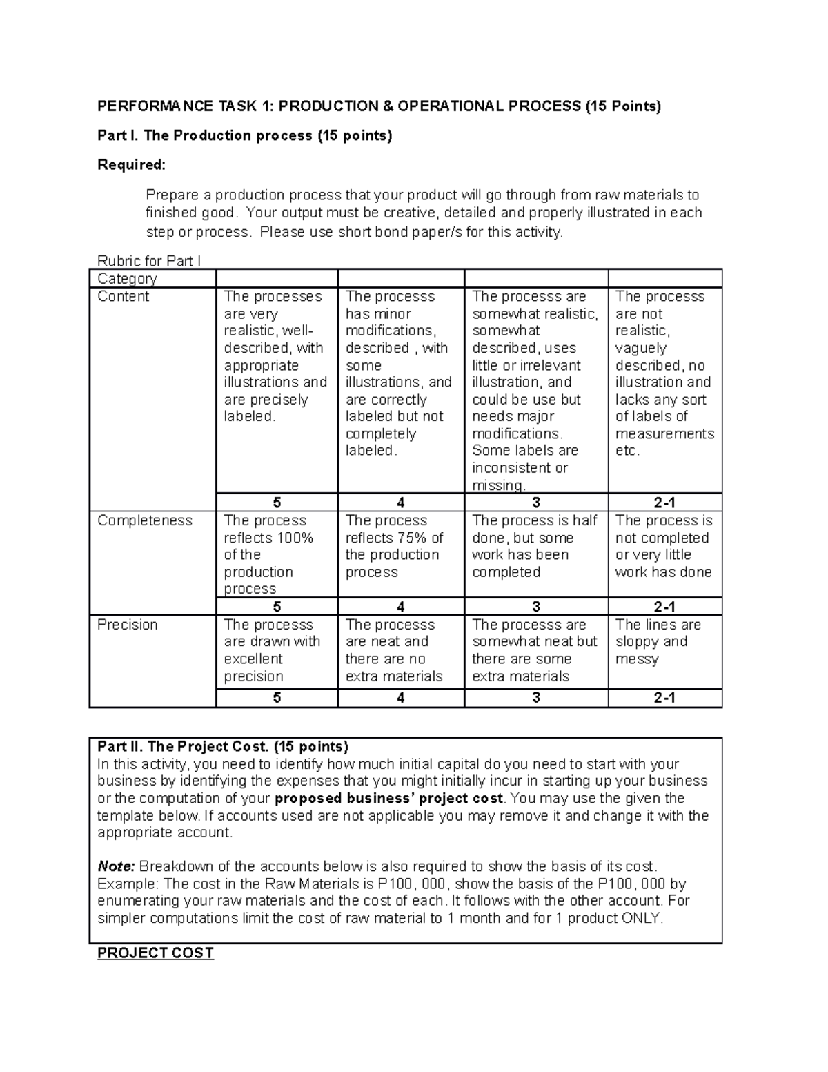 AY 2021- Entrep- PETA 1- Second Grading - PERFORMANCE TASK 1 ...