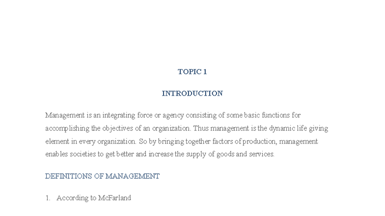 PPM 101: Intro to Management Concepts and Principles - Studocu